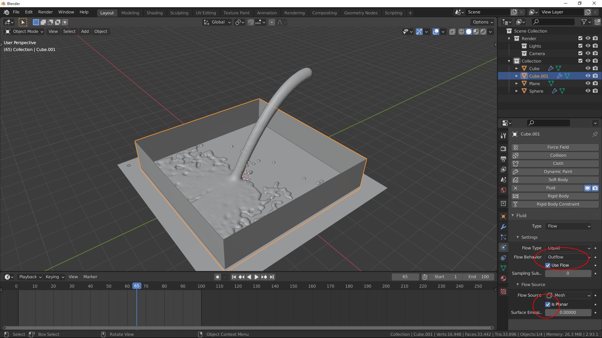 Limiting splash area for fluid simulation? - CG Cookie