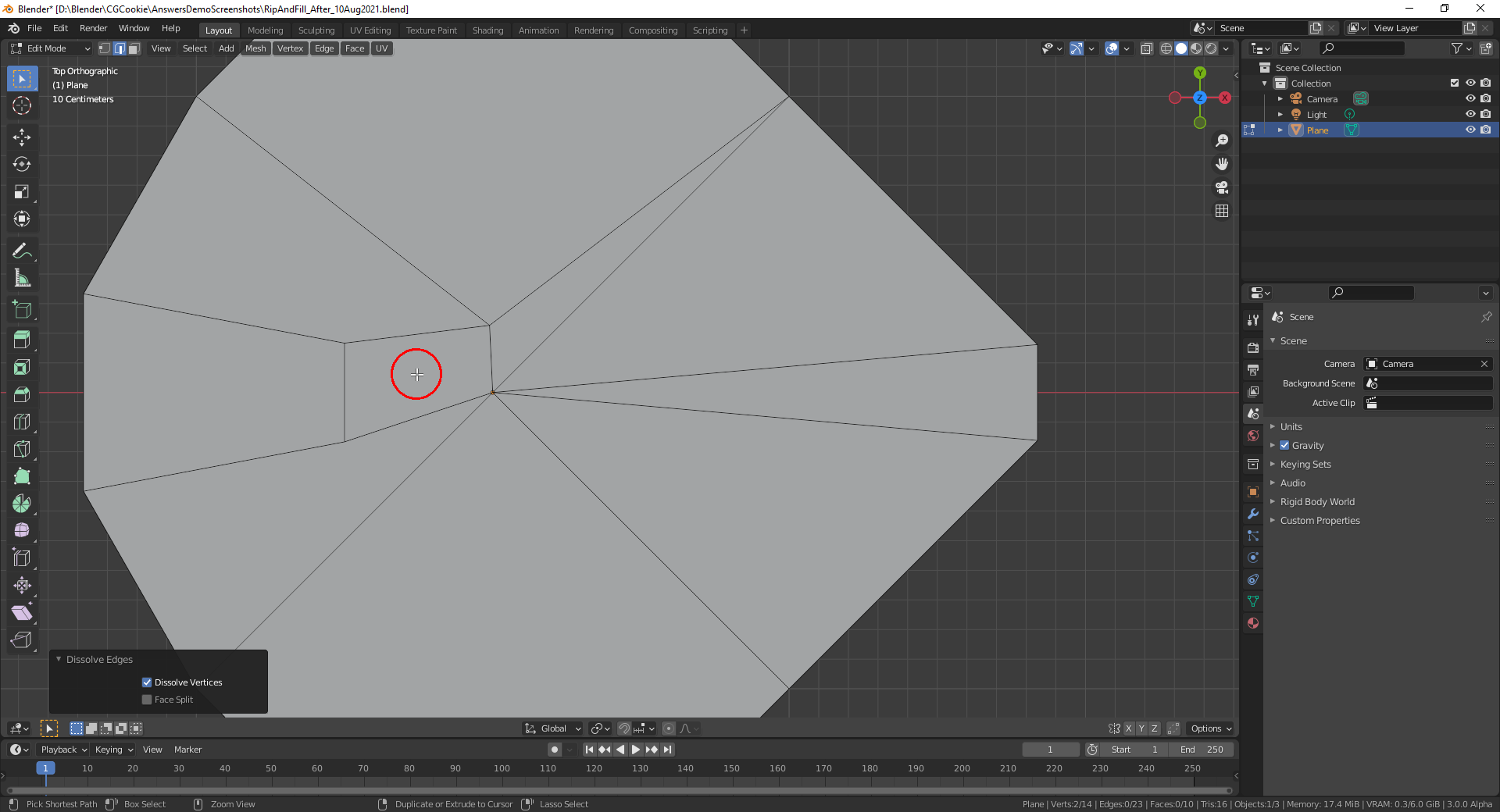 Can you "split" a vertex? - CG Cookie