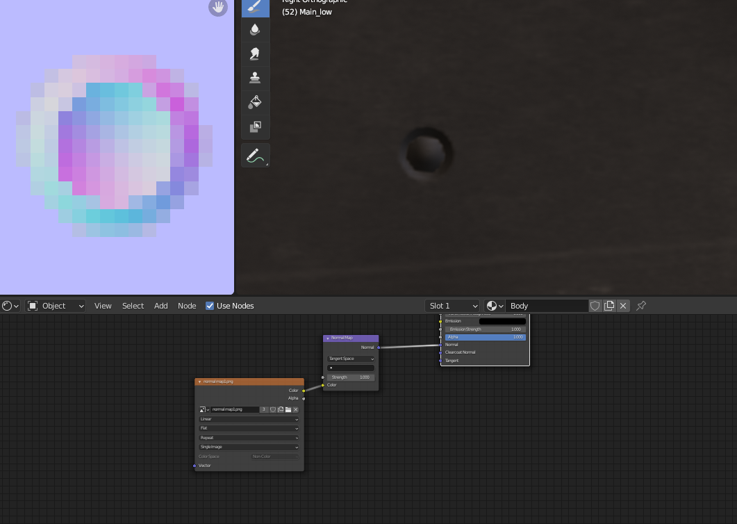 Normal map stamp pixelation - CG Cookie