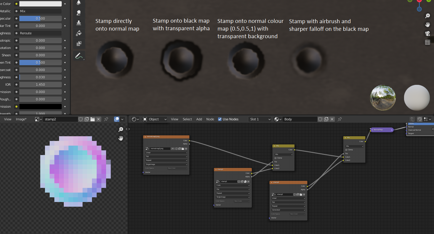 Normal map stamp pixelation - CG Cookie