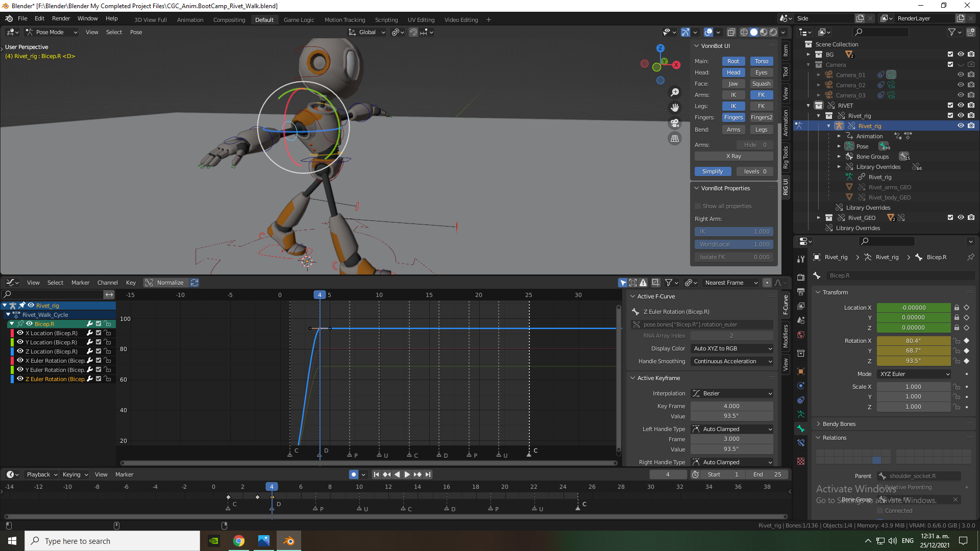 Arm FK Rotation. - CG Cookie