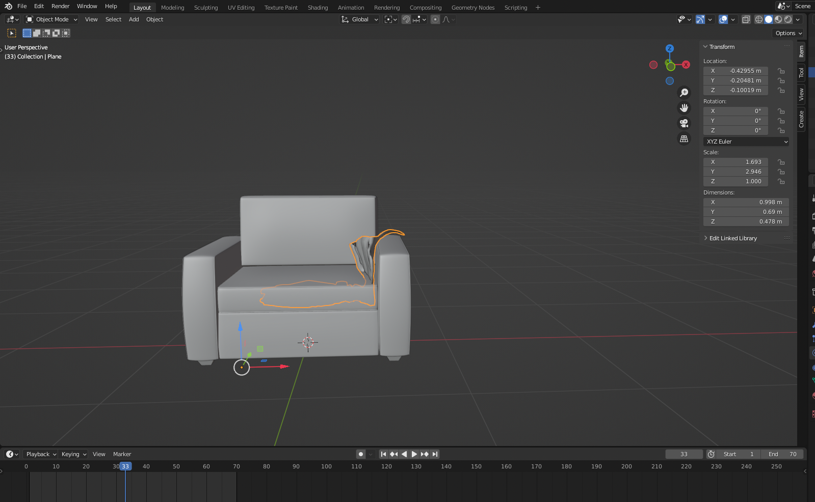 cloth simulation for the Architectural visualization - CG Cookie