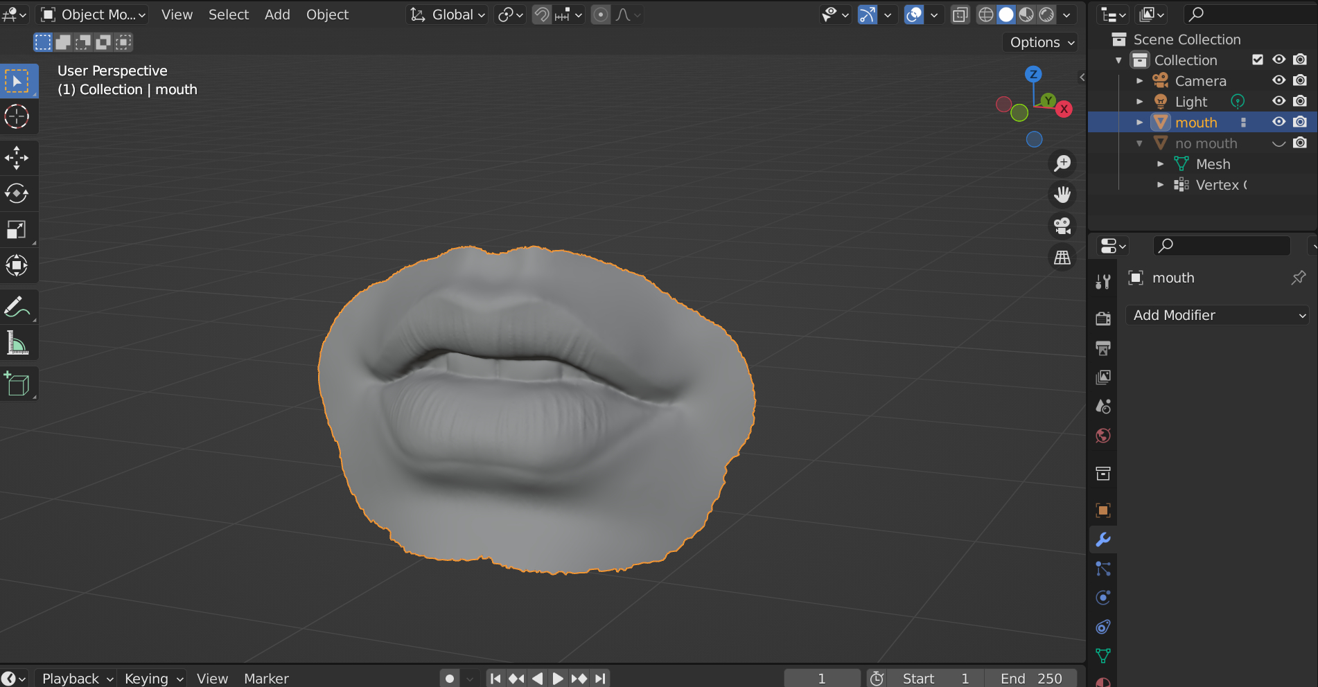 How to connect her mouth mesh and her head mesh into one mesh please ...