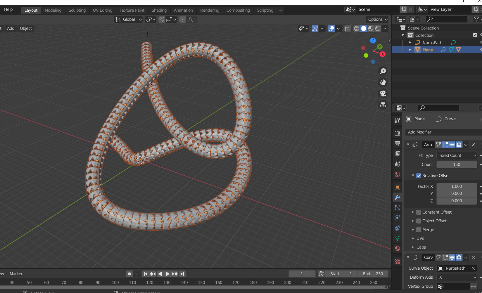 [Creating snake scale] any way to work with Array modifier with Bezier curve without stretching ...