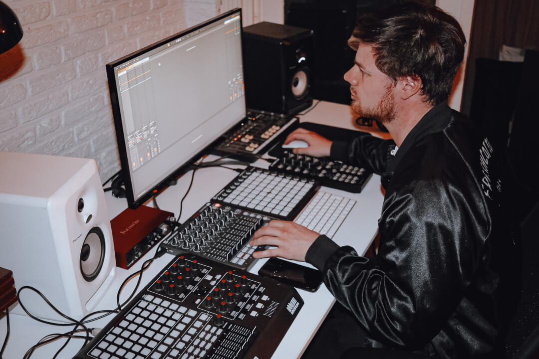 Man Music Producer Studio Audio Equipment