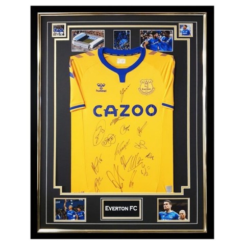 Everton FC Squad Signed and Framed Shirt - CharityStars