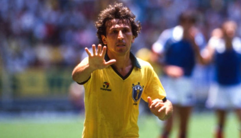 Zico Official Brazil Signed Shirt, 1986 - CharityStars