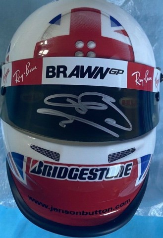 Jenson Button's Signed Brawn Helmet - CharityStars