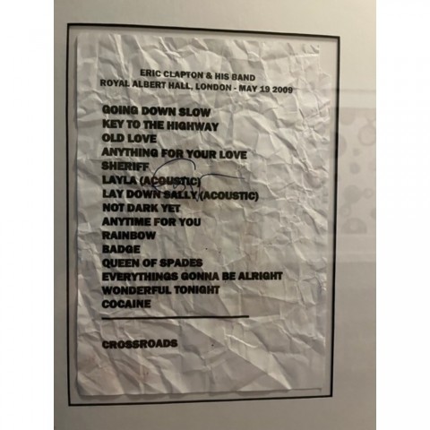Eric Clapton Signed and Framed Setlist - CharityStars