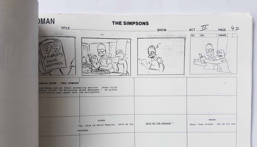 Original Storyboard Simpsons: 5f13 act II - CharityStars