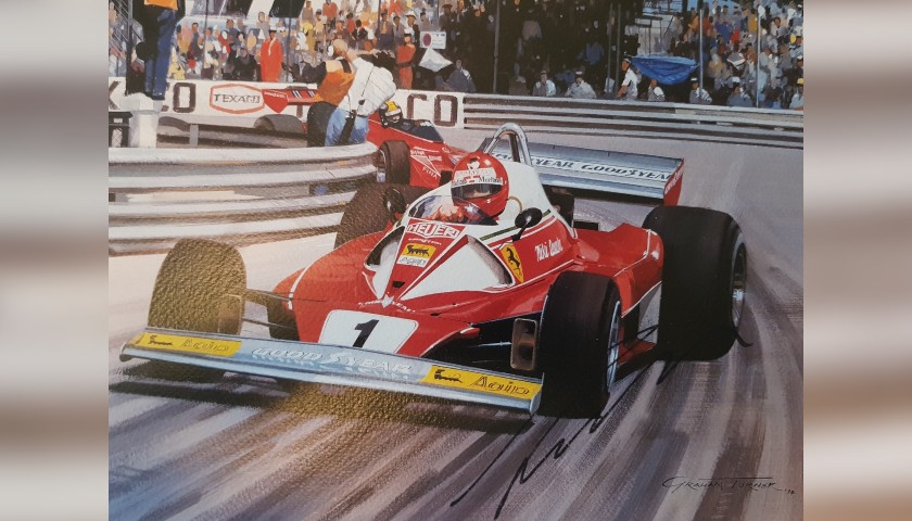 Ferrari Screen Print Signed by Niki Lauda - CharityStars