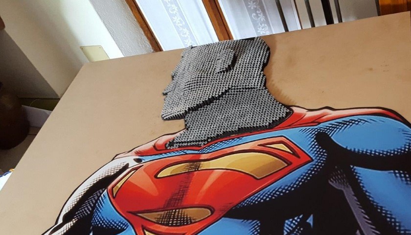 "Superman" - acrylic on 3000 self-tapping screws - Drill Monkeys Art ...