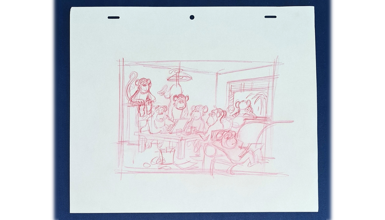 The Simpsons - Original Drawing of Homer's Monkey Brain - CharityStars