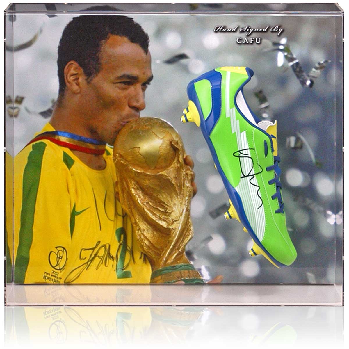 Cafu Signed Football Boot Presentation - CharityStars