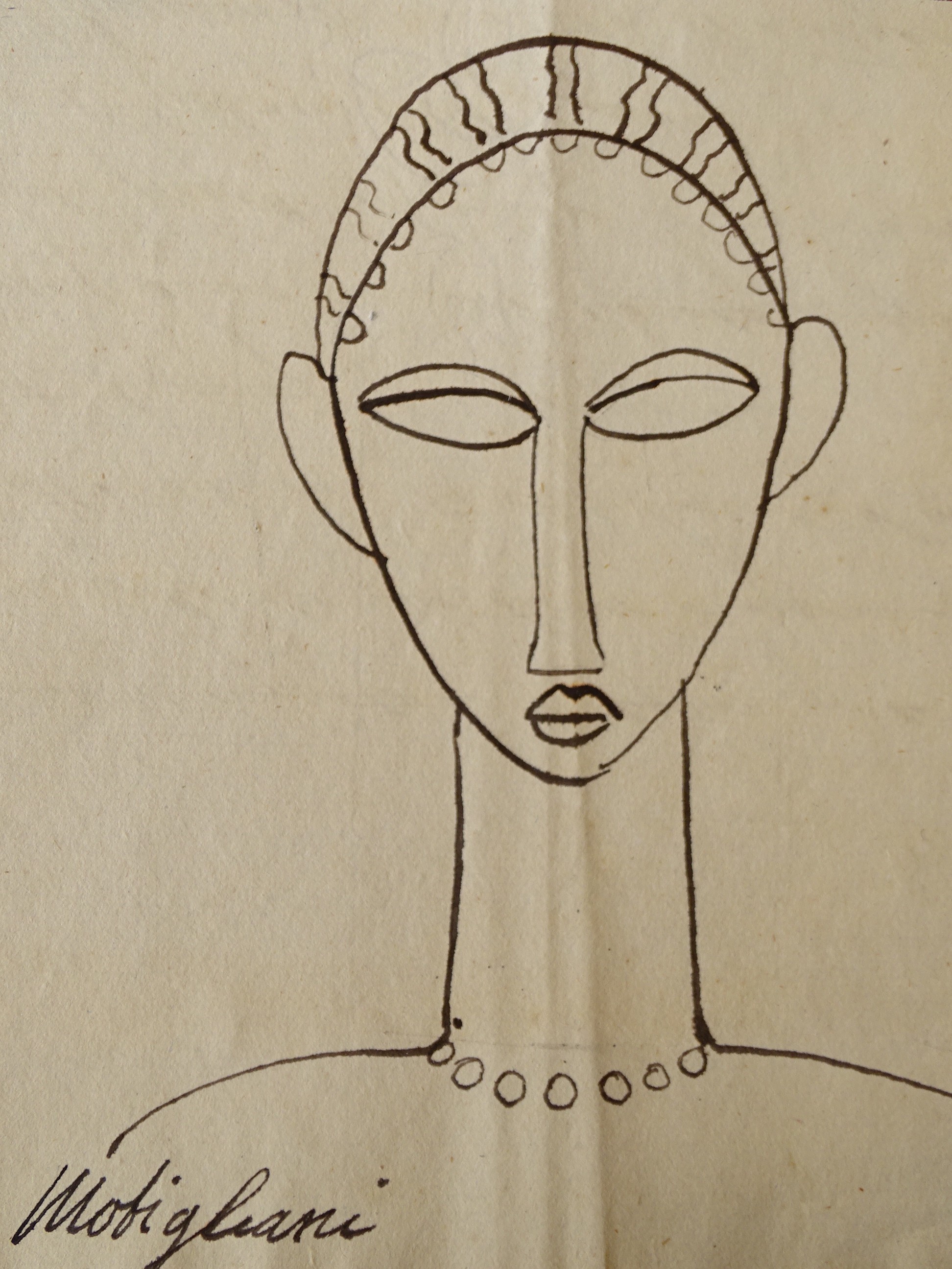 Disegno di Amedeo Modigliani (attribuito) firmato - CharityStars