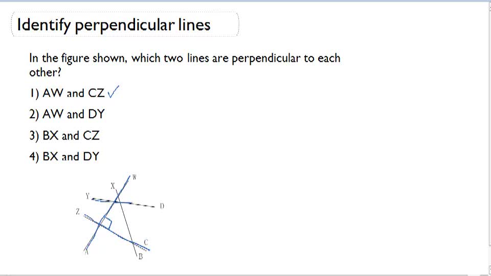 Identifying Perpendicular Lines ( Video ) | Geometry | CK-12 Foundation