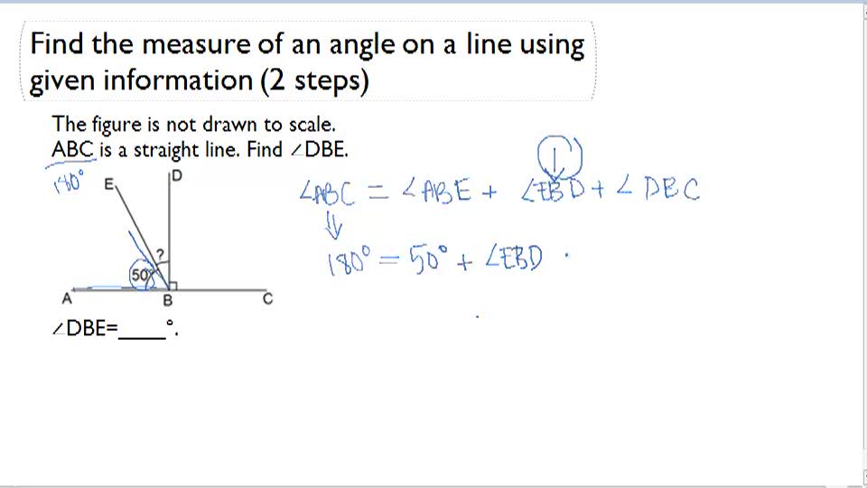 Angles on a Line - Example 2 ( Video ) | Geometry | CK-12 Foundation