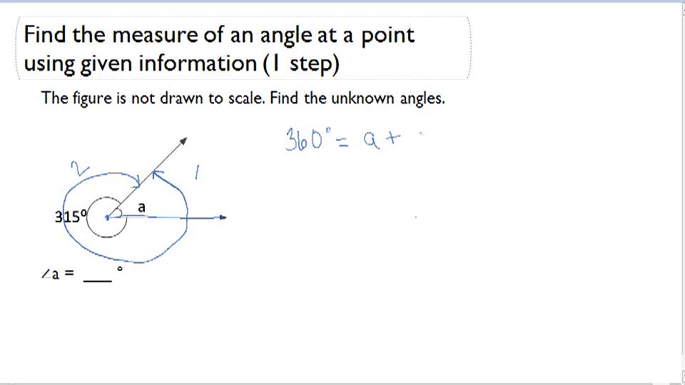 Angles at a Point - Example 1 ( Video ) | Geometry | CK-12 Foundation