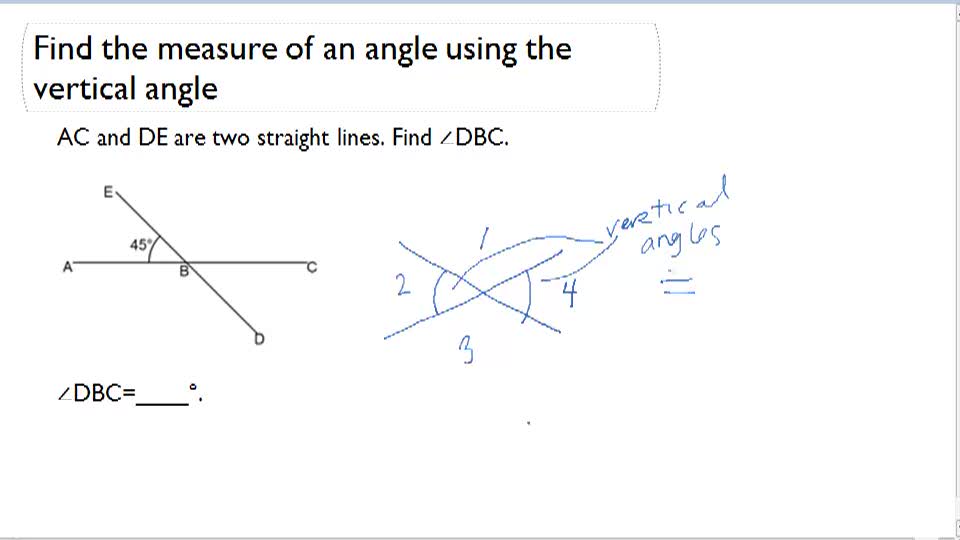 Vertical Angles - Example 1 ( Video ) | Geometry | CK-12 Foundation