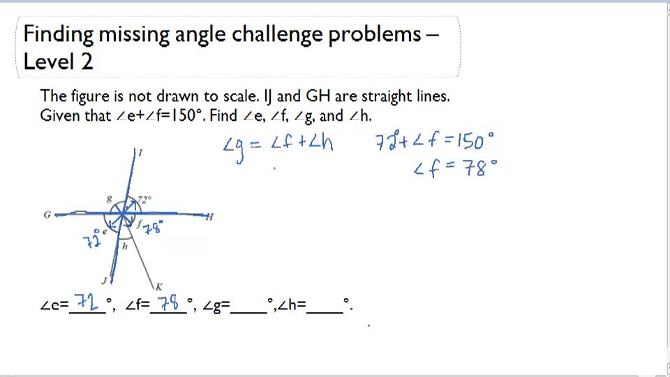 Combining Complementary and Vertical Angles with Angles at a Point or ...