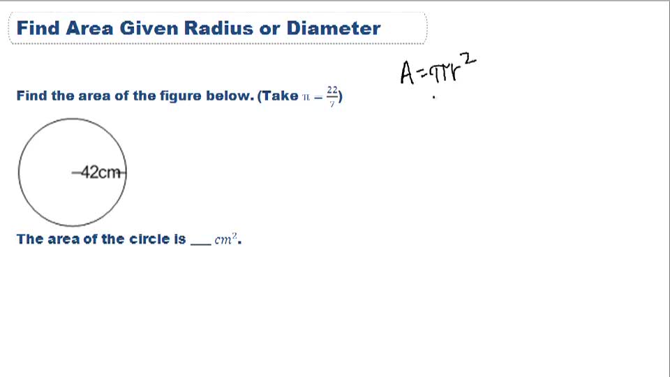 Area of a Circle - Example 1 ( Video ) | Geometry | CK-12 Foundation