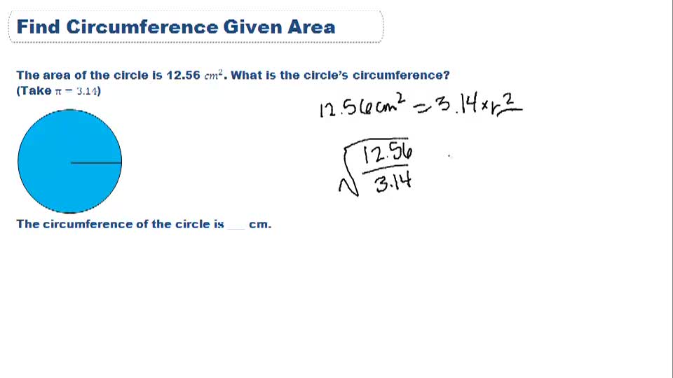 Mixed Up Area and Perimeter of a Circle - Example 1 ( Video ...