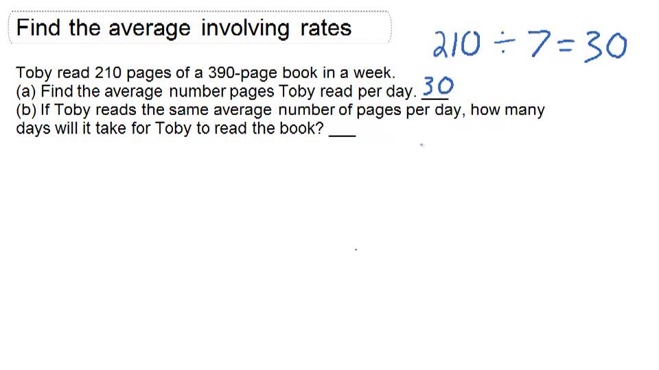 Average: Rates, Fractions, and Proportions - Example 1 ( Video ...