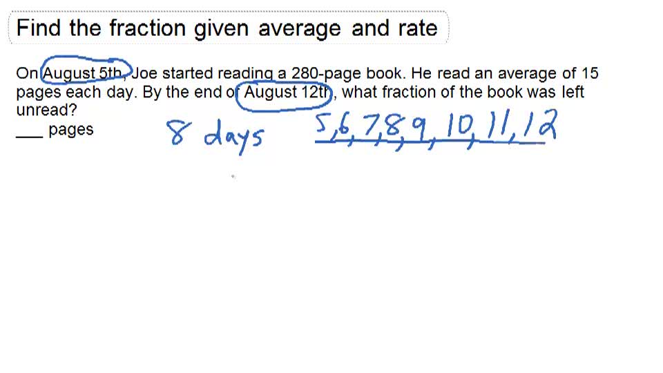 Average: Rates, Fractions, and Proportions - Example 4 ( Video ...