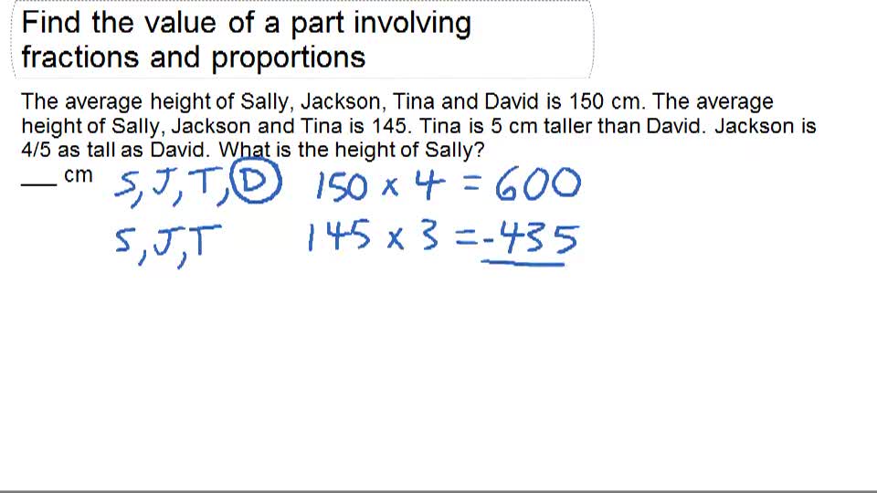Average: Rates, Fractions, and Proportions - Example 5 ( Video ...