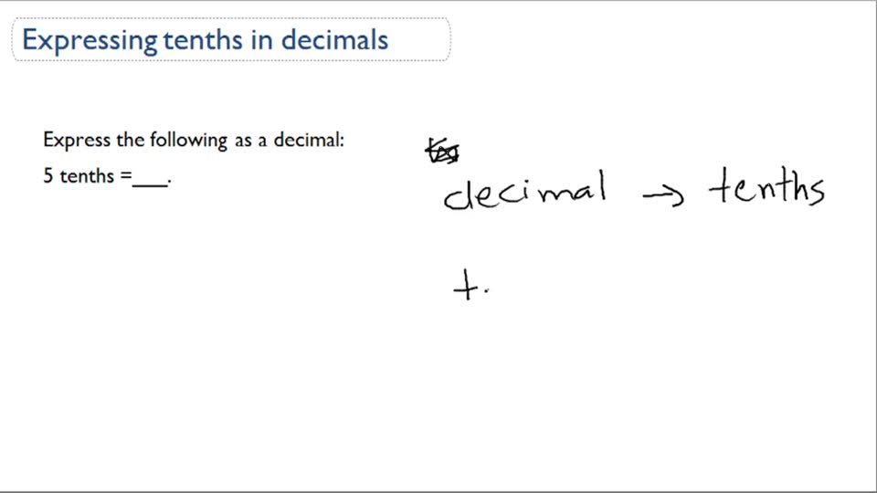 Tenths - Example 3 ( Video ) | Arithmetic | CK-12 Foundation