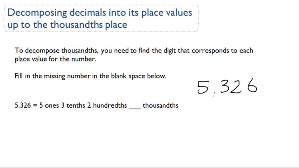 Thousandths - Example 5 ( Video ) | Arithmetic | CK-12 Foundation