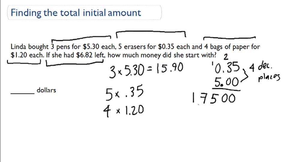 Decimal Word Problems - Example 1 ( Video ) | Arithmetic | CK-12 Foundation