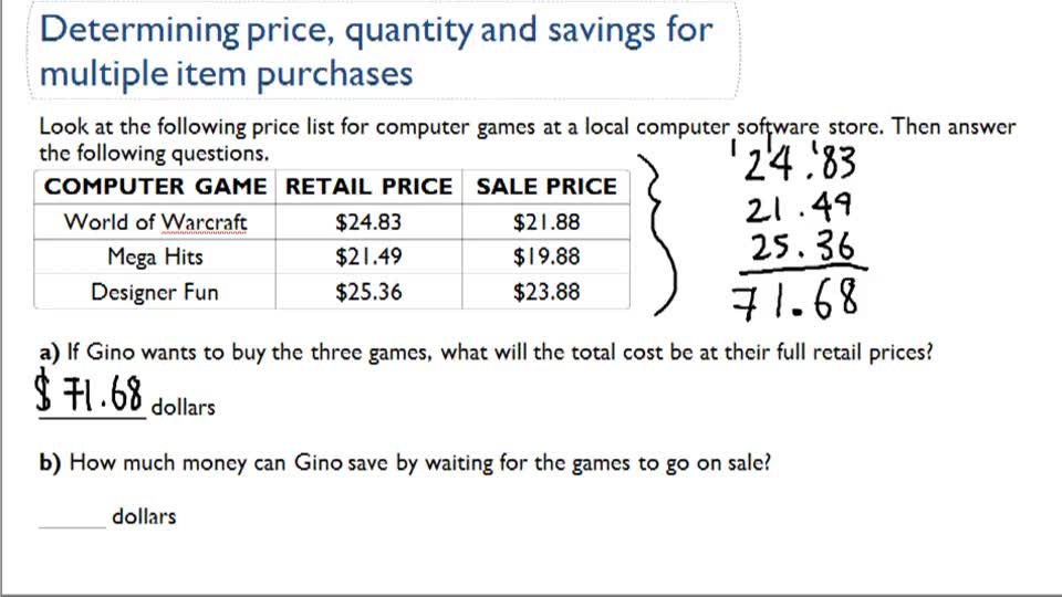 Decimal Word Problems - Example 3 ( Video ) | Arithmetic | CK-12 Foundation