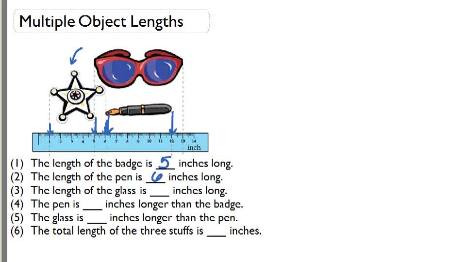 Multiple Object Lengths (English Units) ( Video ) | Measurement | CK-12 ...