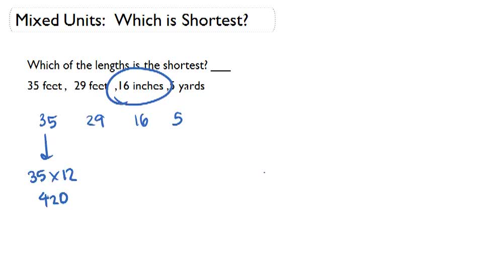 Mixed Units: Which is Shortest? ( Video ) | Measurement | CK-12 Foundation