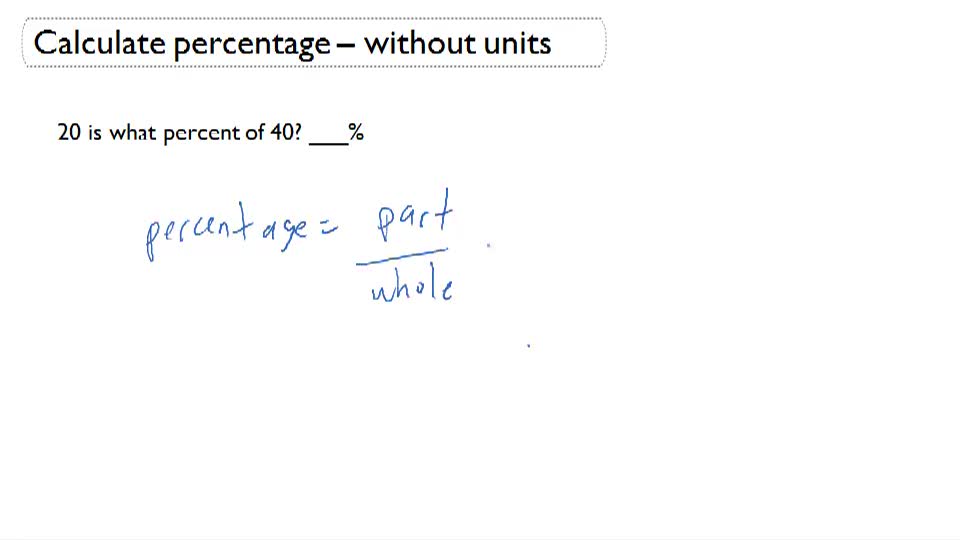 Find the Percents Given the Parts and Whole - Example 2 ( Video ...