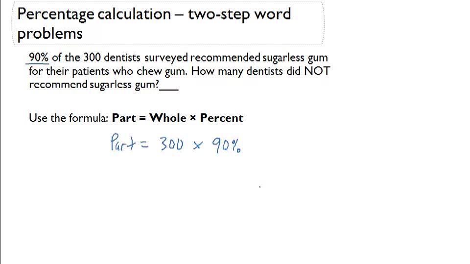 Find the Parts Given the Percents and Whole - Example 8 ( Video ...