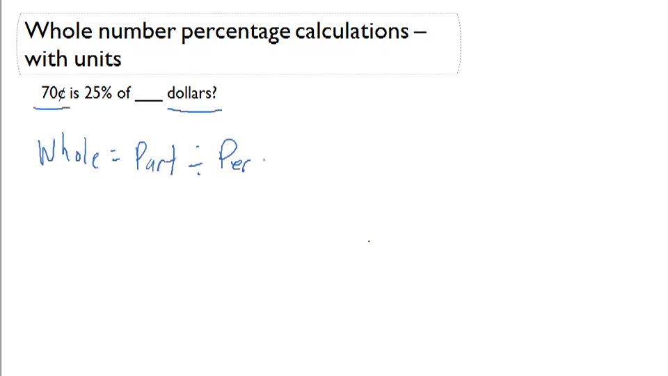 Find the Whole Given the Percents and Parts - Example 2 ( Video ...