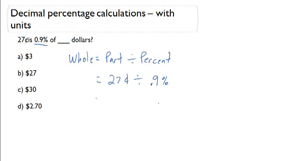 Find the Whole Given the Percents and Parts - Example 5 ( Video ...