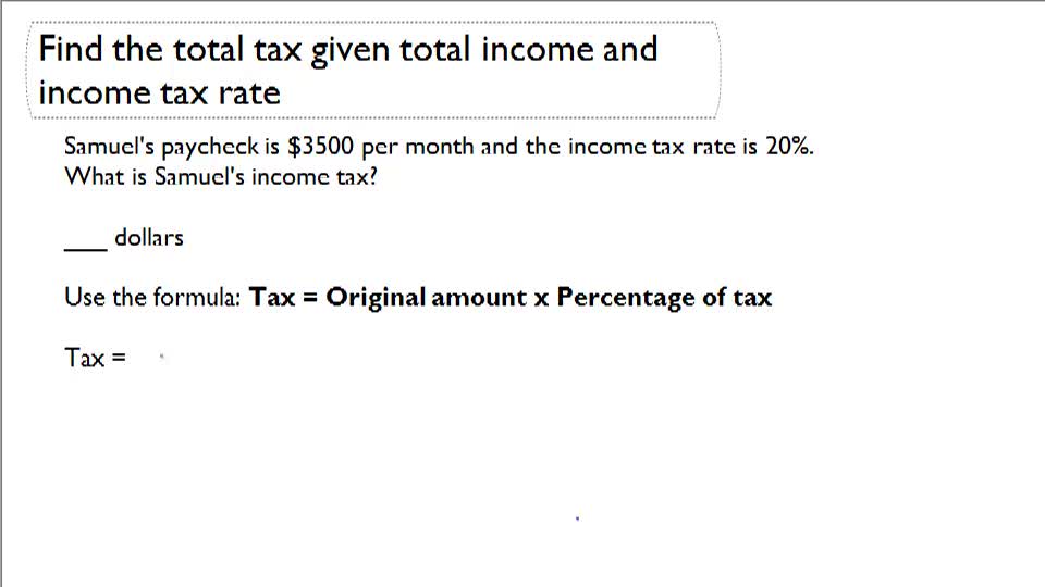Taxes - Example 1 ( Video ) | Arithmetic | CK-12 Foundation