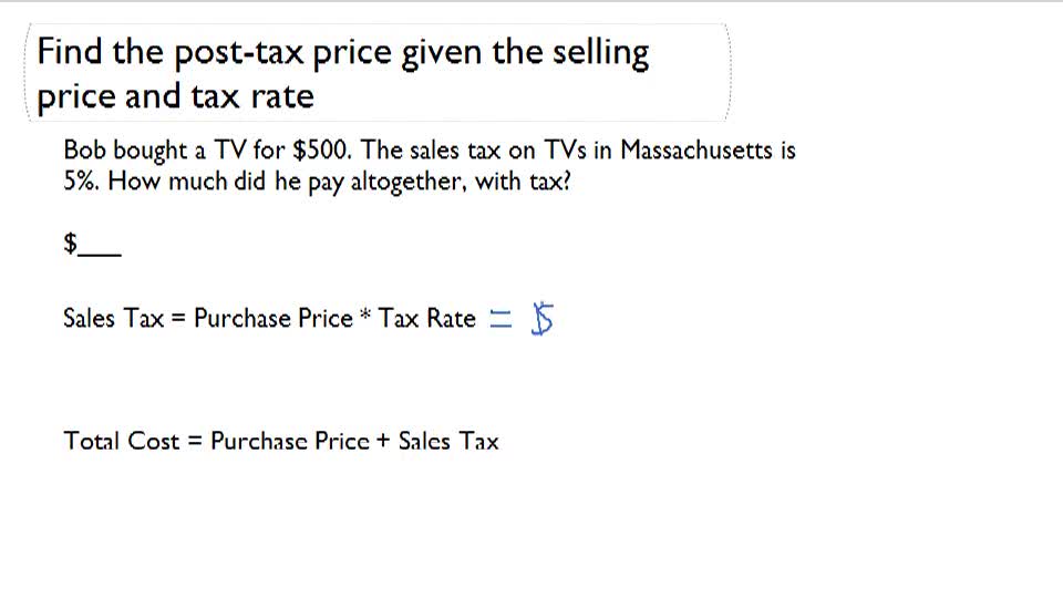 Taxes - Example 3 ( Video ) | Arithmetic | CK-12 Foundation