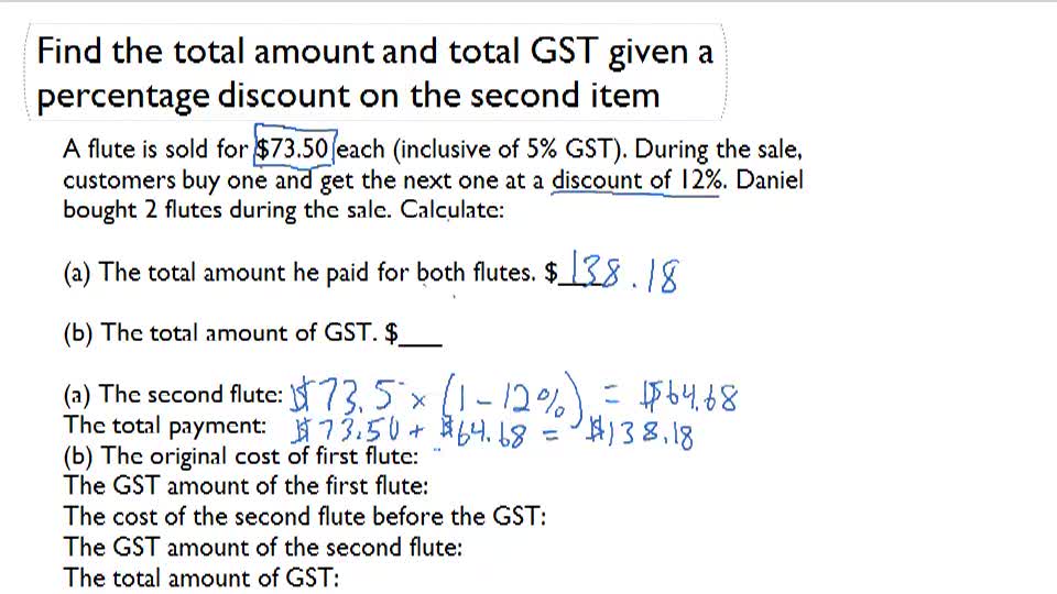 Market Price, Taxes, and GST - Example 3 ( Video ) | Arithmetic | CK-12 ...