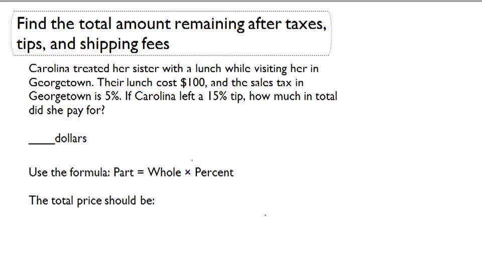 Market Price, Taxes, and GST - Example 4 ( Video ) | Arithmetic | CK-12 ...