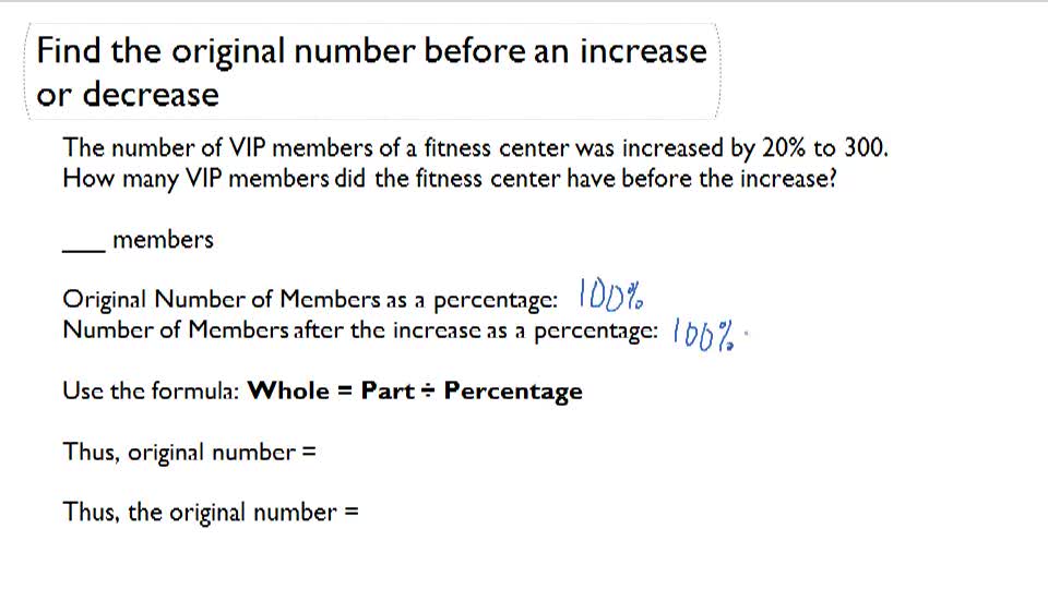 Percent Challenge Problems - Level Two - Example 1 ( Video ...