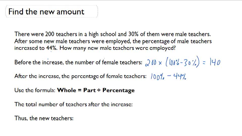 Percent Challenge Problems - Level Two - Example 3 ( Video ...