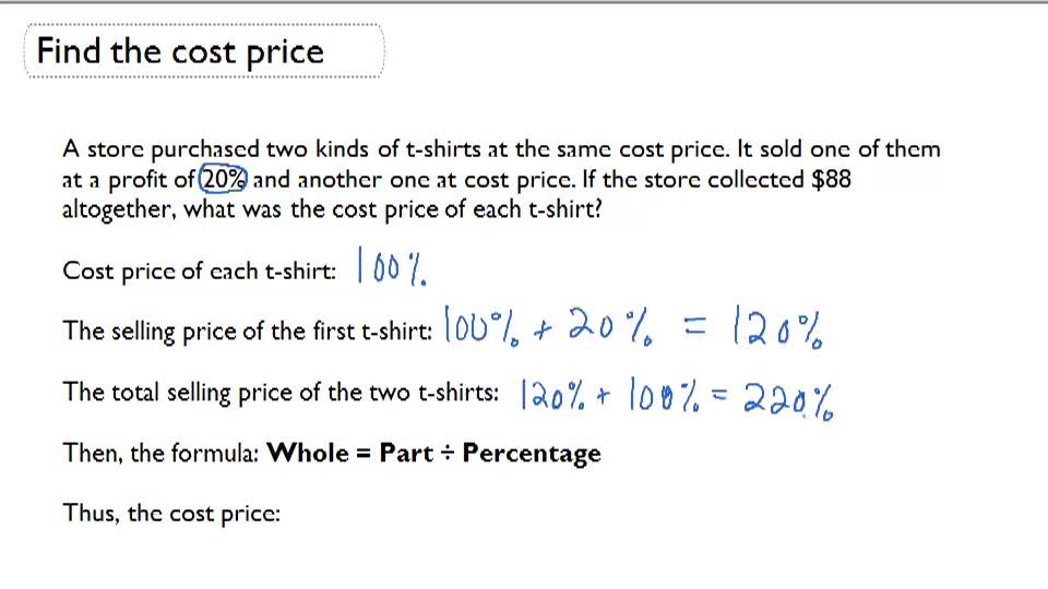 Percent Challenge Problems - Level Two - Example 5 ( Video ...