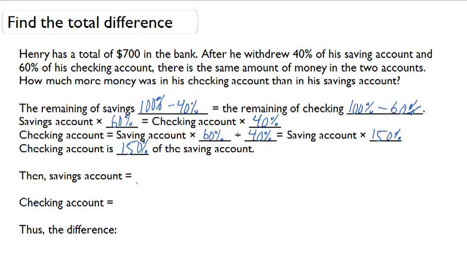 Percent Challenge Problems - Level Four - Example 4 ( Video ...