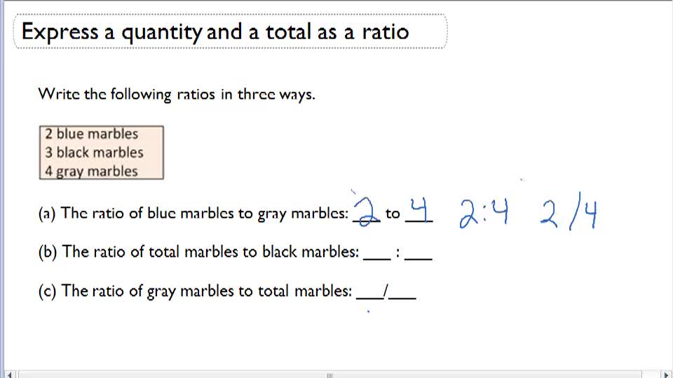 Expressing Quantities as Ratios - Example 4 ( Video ) | Arithmetic | CK ...