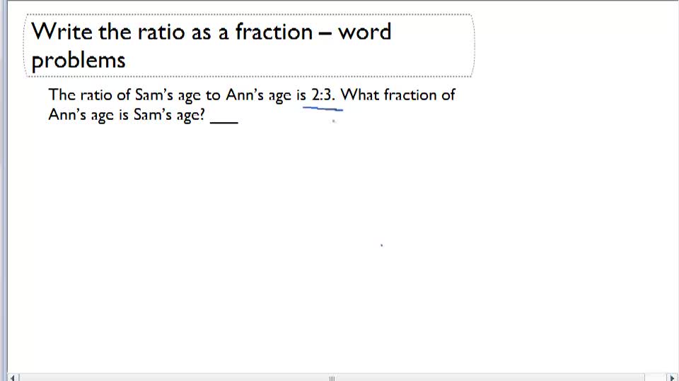 Writing Ratios as Fractions and Vice Versa - Example 2 ( Video ...