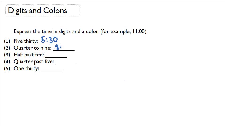 Expressing the Time in Digits Using a Colon ( Video ) | Measurement ...